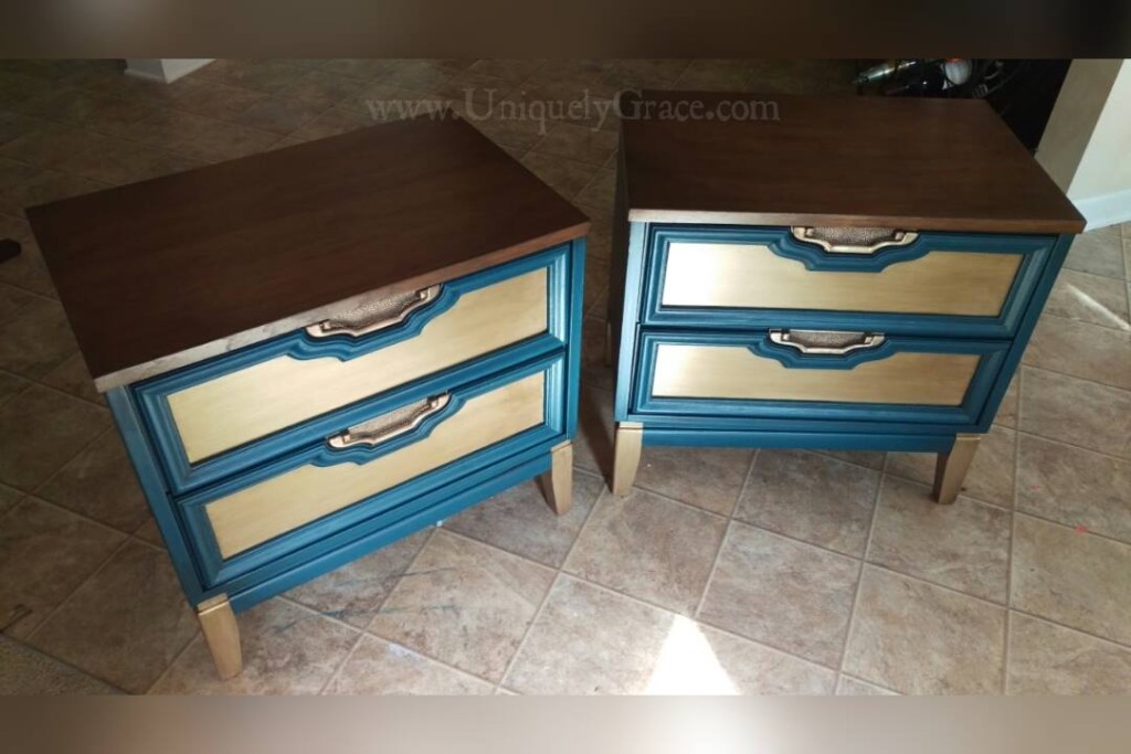 2 Vintage Refinished Nightstands End Tables