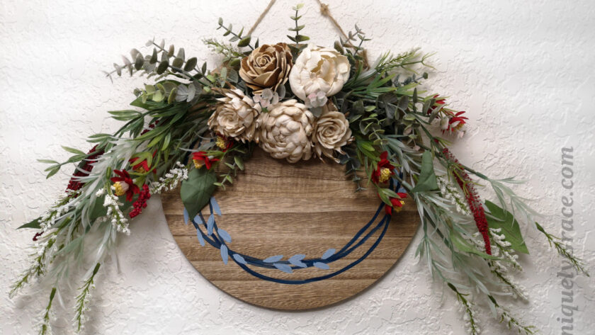 Floral Wood Circle Wreath Create it in about 20 minutes - Red, White, Blue