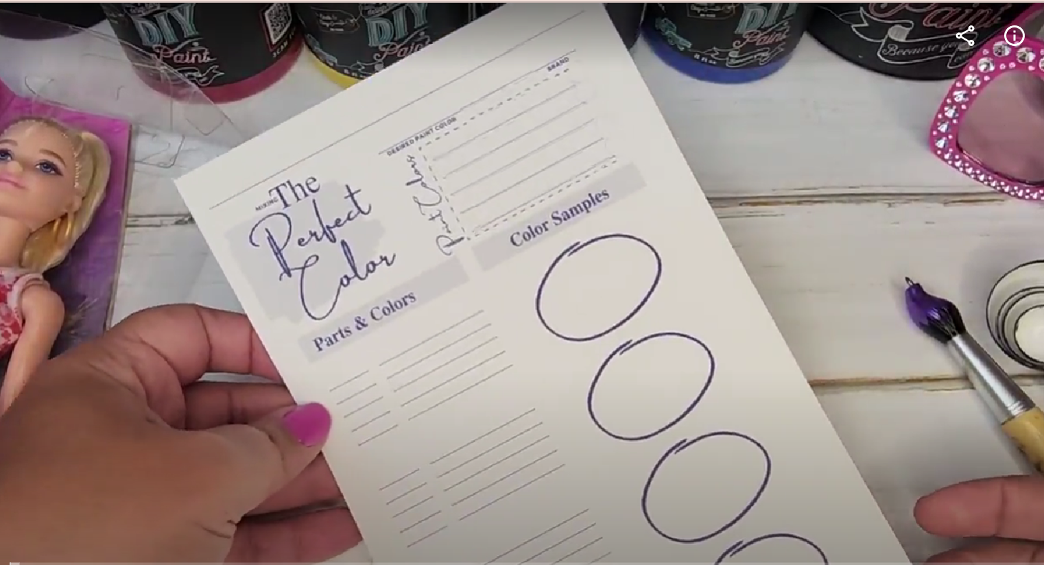 barbie and mixing the perfect color card - Uniquely Grace Designs